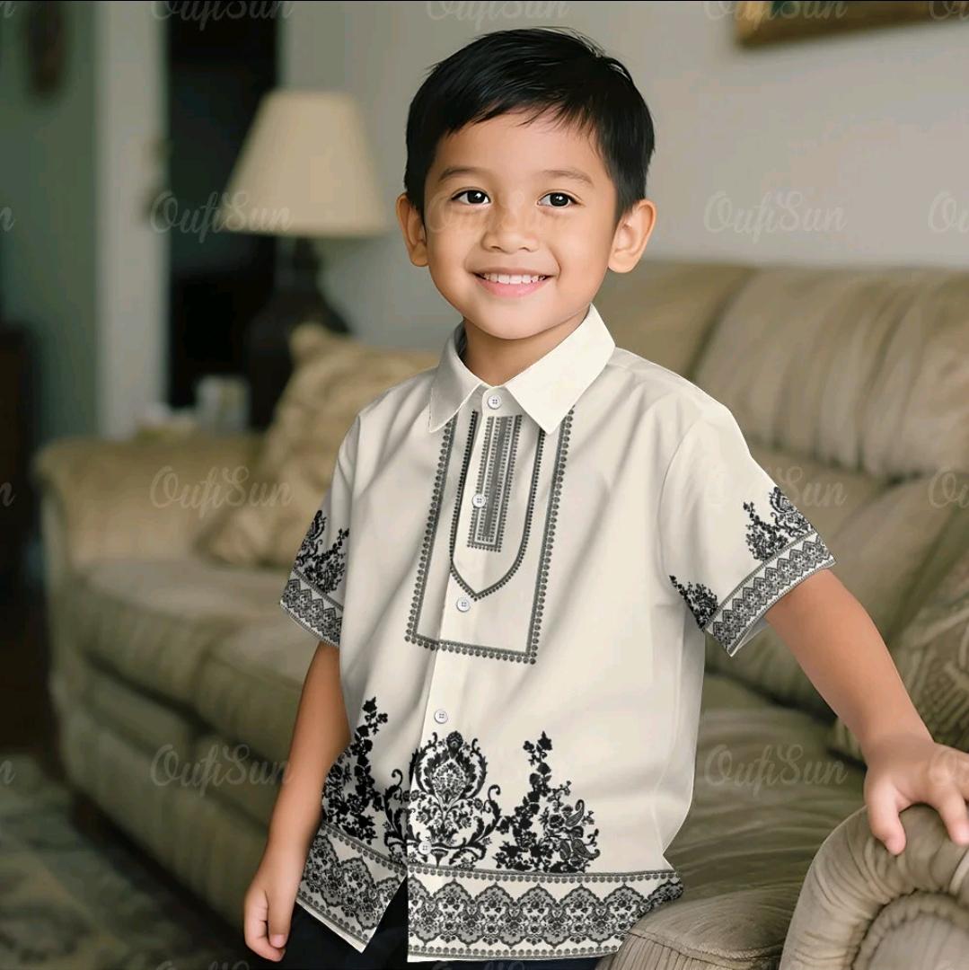 Kids Boys Philippine Filipino Barong Formal Polo Shirt Sublimation ...