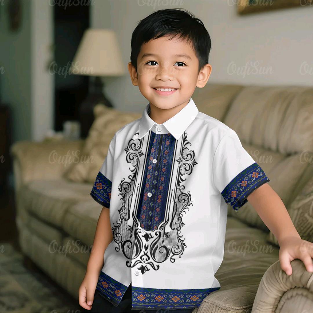 Kids Boys Philippine Filipino Barong Formal Polo Shirt Sublimation ...