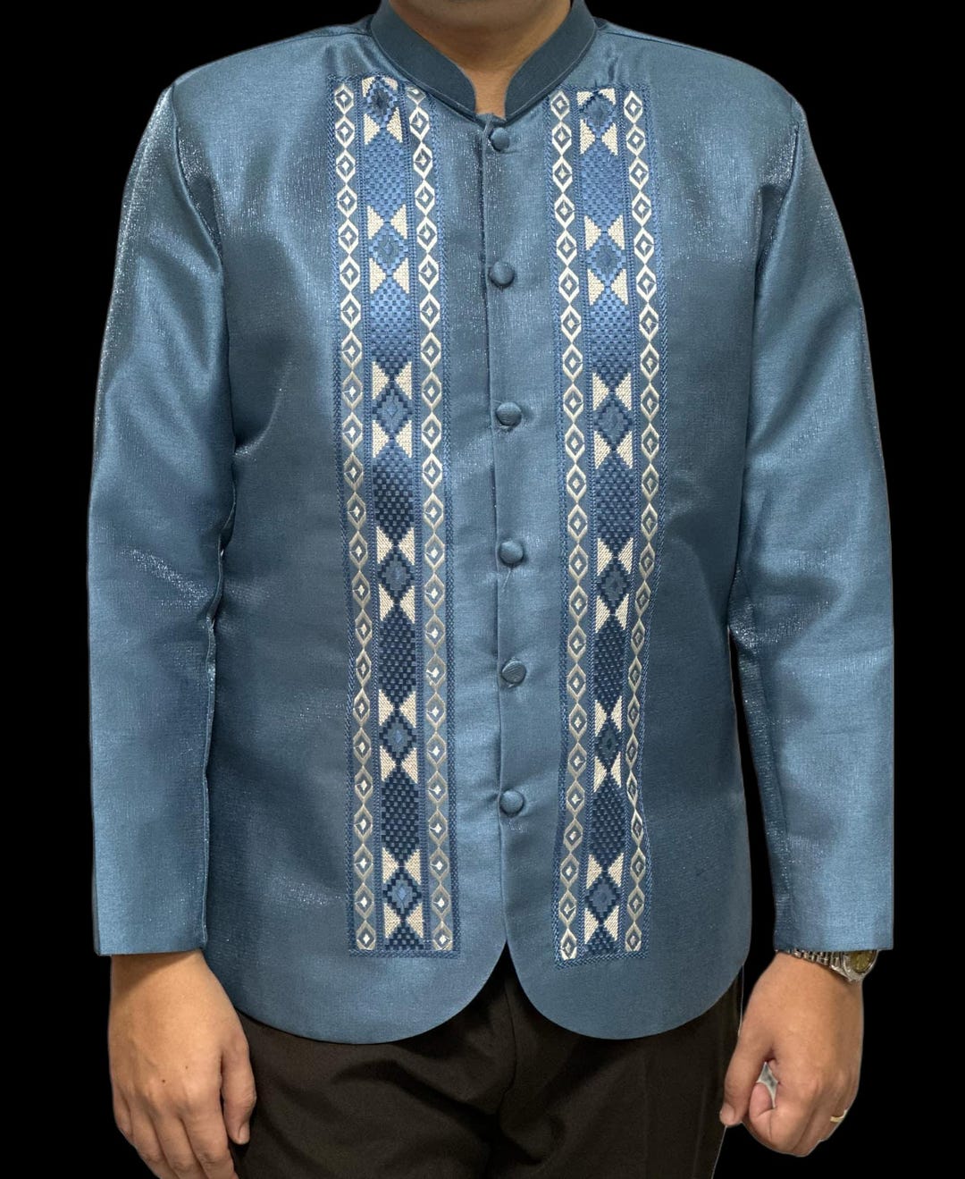 Modern Coat Barong Tagalog for Men | Unique Groom Attire Formal Jacket ...
