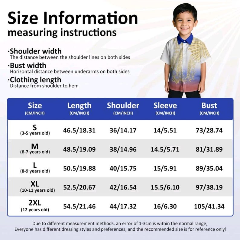 Kids Boys Philippine Filipino Barong Formal Polo Shirt Sublimation ...
