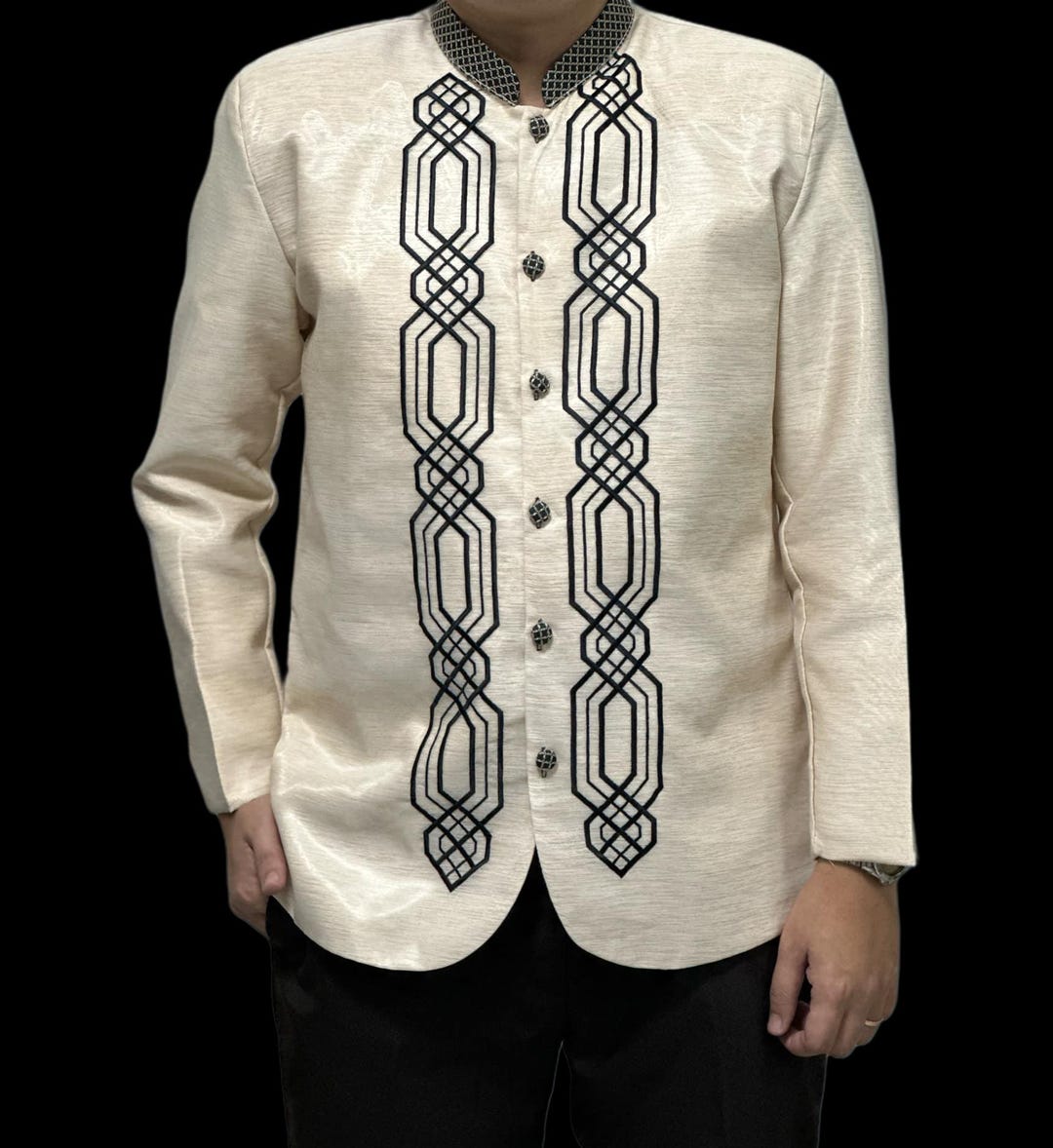 Modern Coat Barong Tagalog for Men | Unique Groom Attire Formal Jacket ...