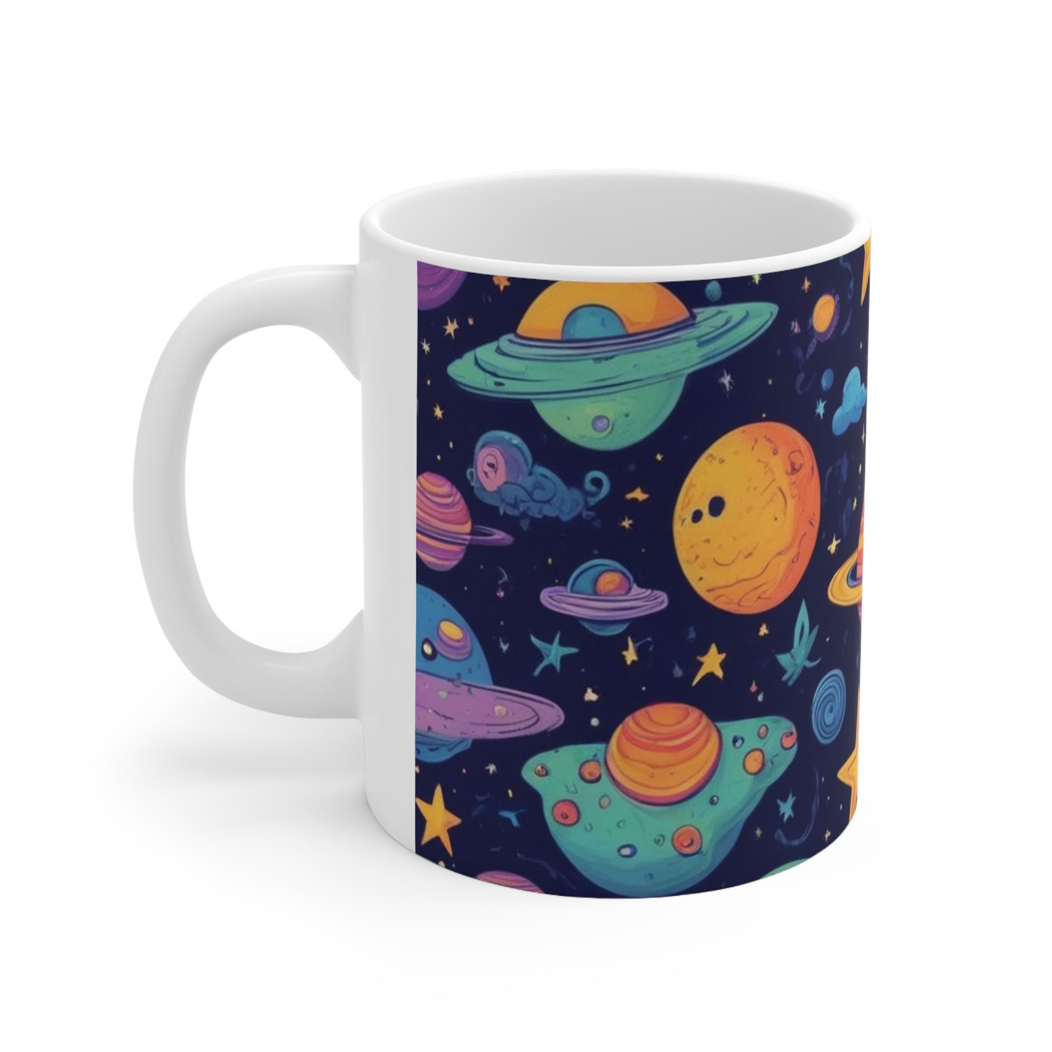 Coffee Mug, Space Planets Stars Meteor Quirky Design, Galaxy Tea Cup ...