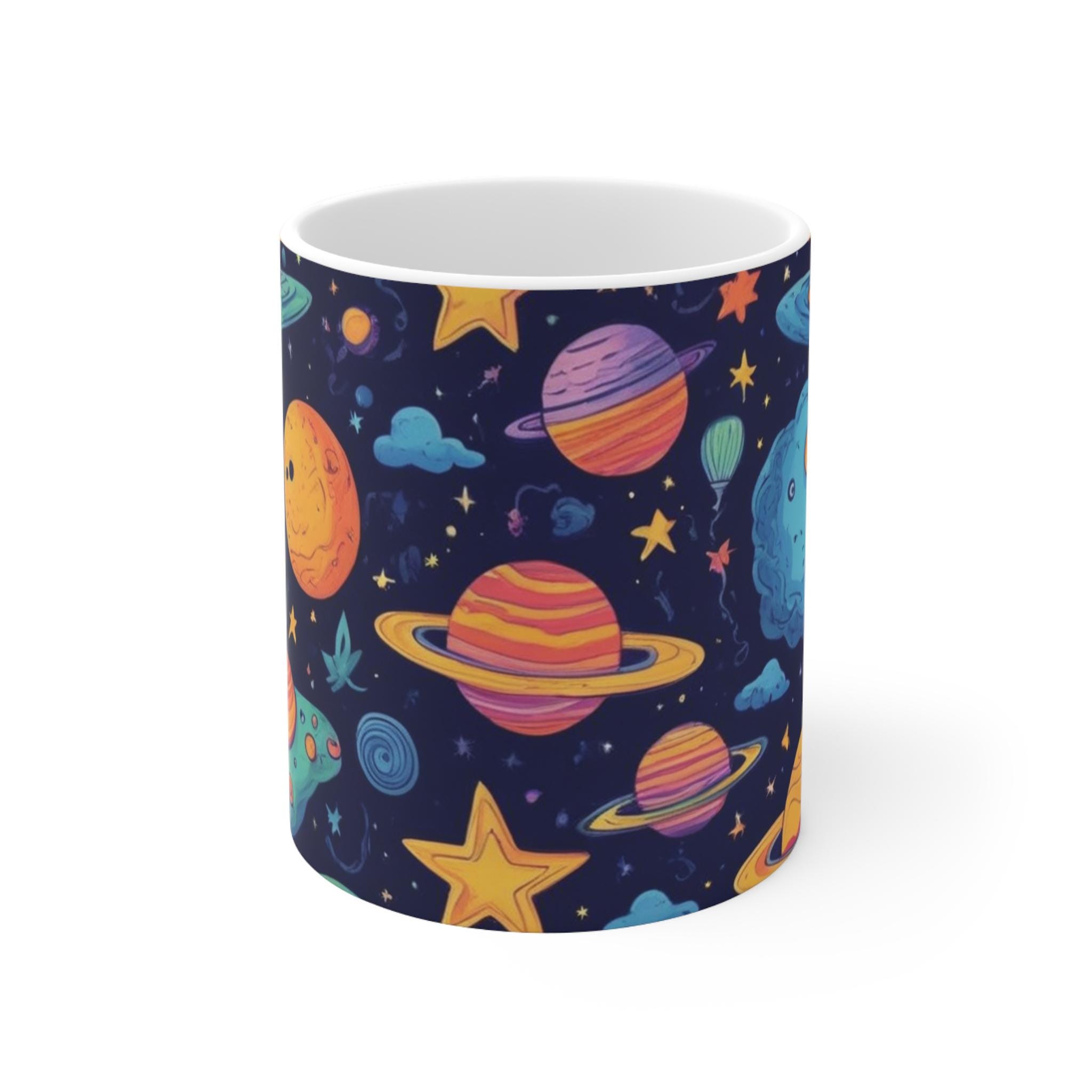 Coffee Mug, Space Planets Stars Meteor Quirky Design, Galaxy Tea Cup ...