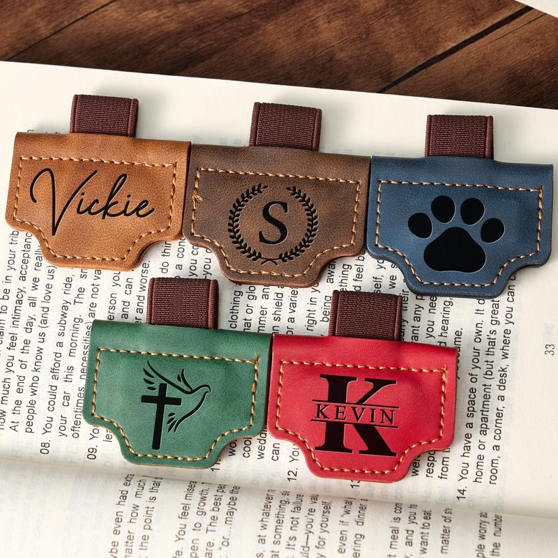 Leather Lynsie Charm Bookmark - Etsy