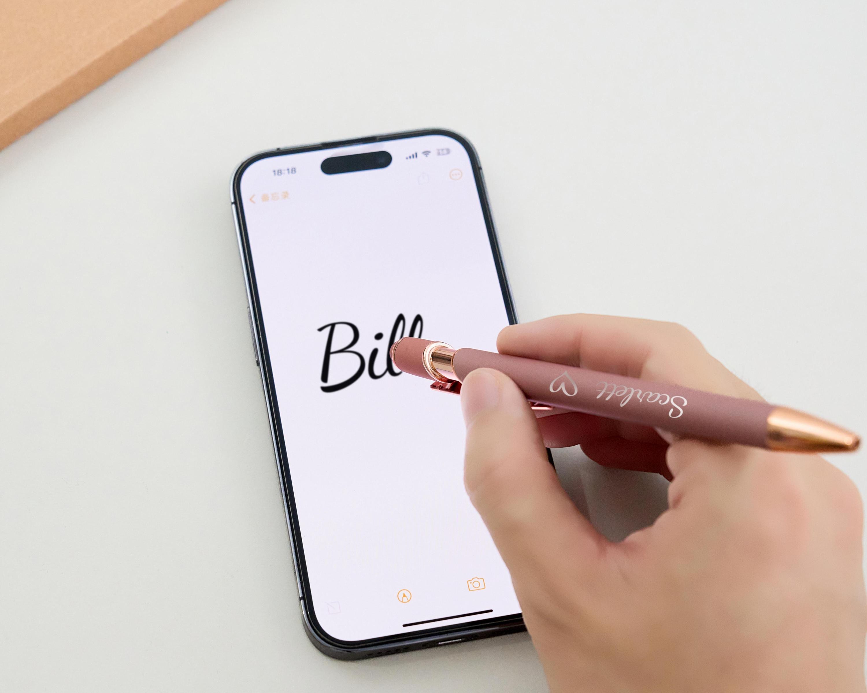 Custom Ballpoint Pen With Soft Touch Head, Personalized Text & Logo ...