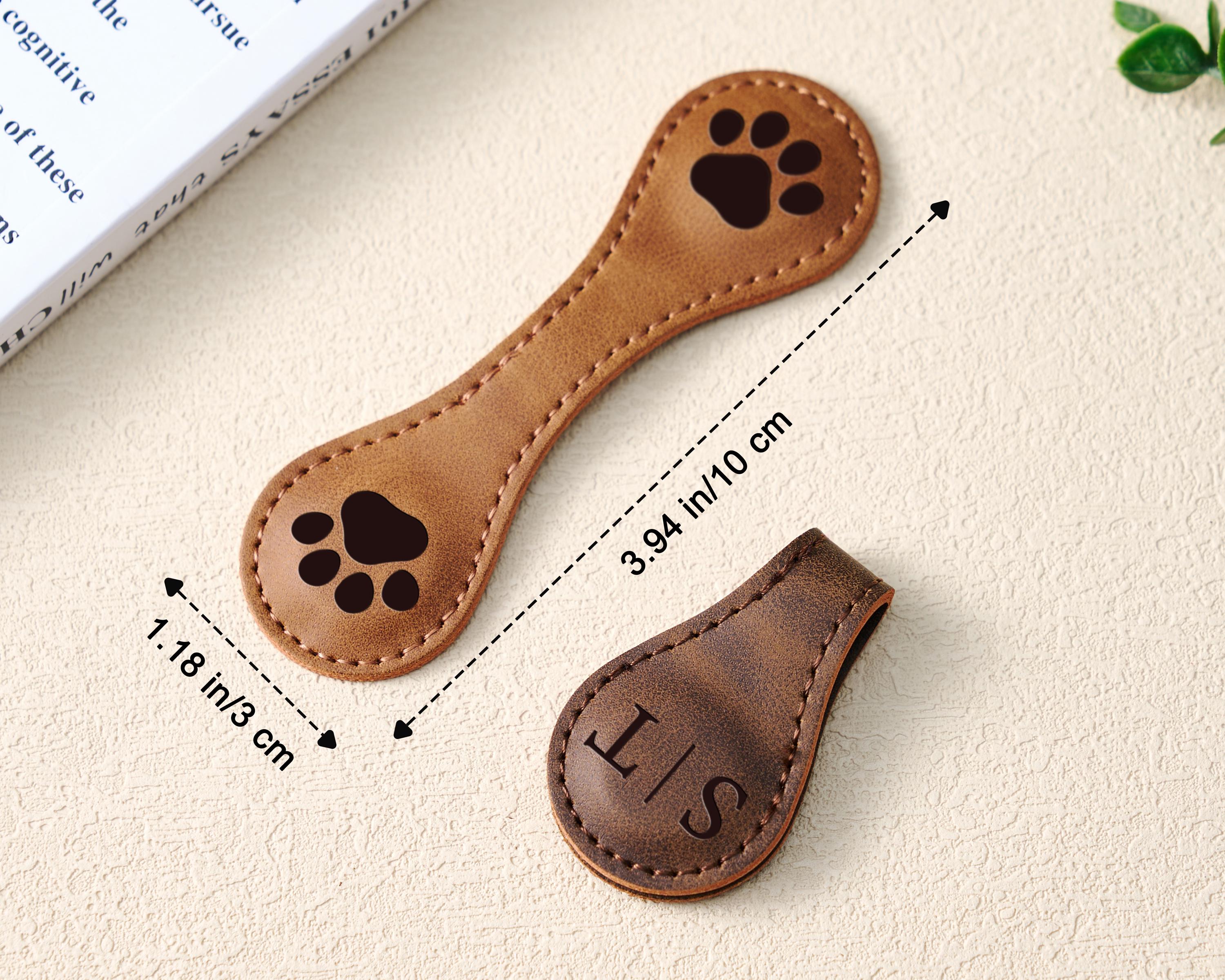 Personalized Leather Magnetic Bookmark, Engraved Name Book Marker ...