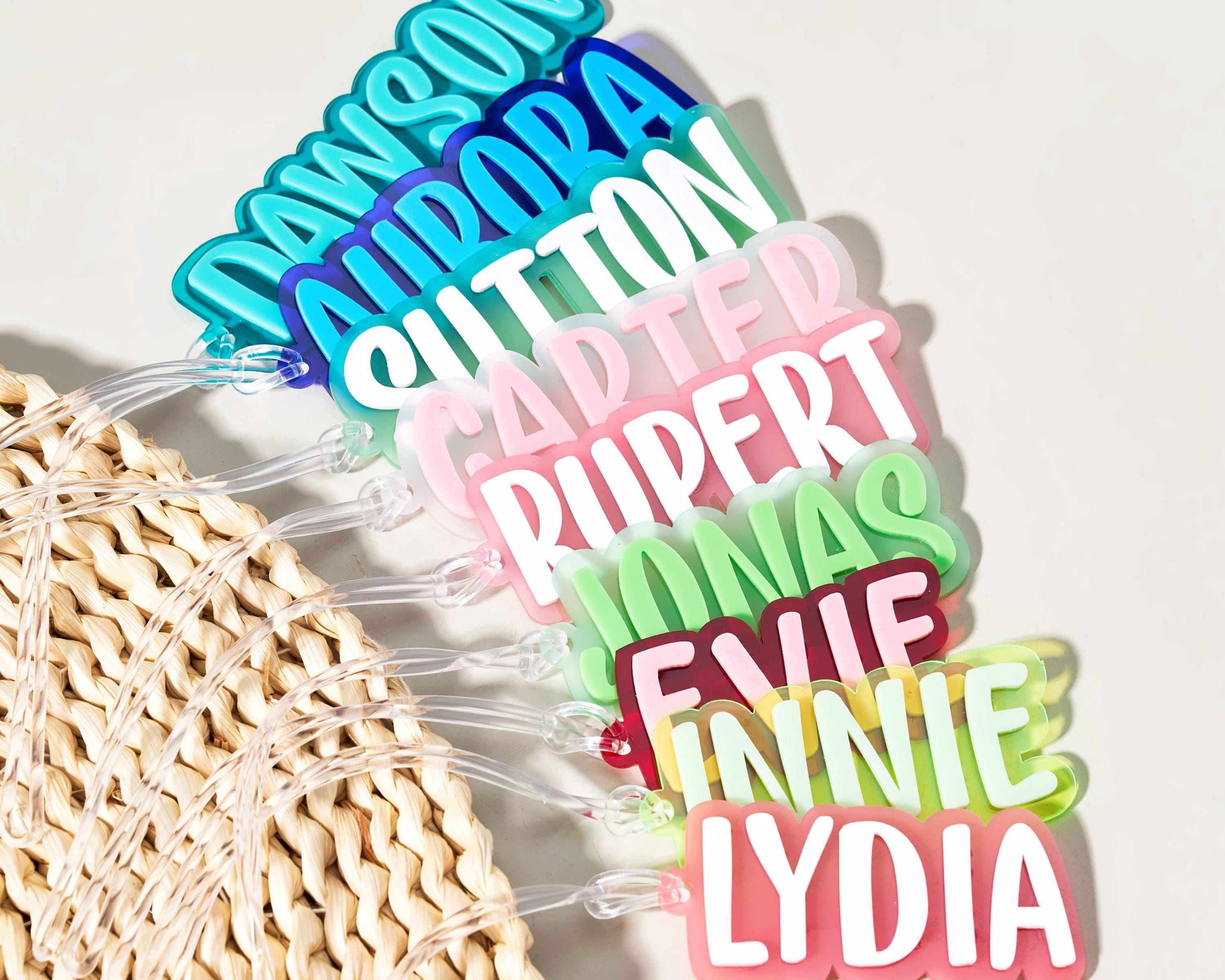 Personalized Bag Name Tag Keychain, Backpack Name Tag Charm for Her ...