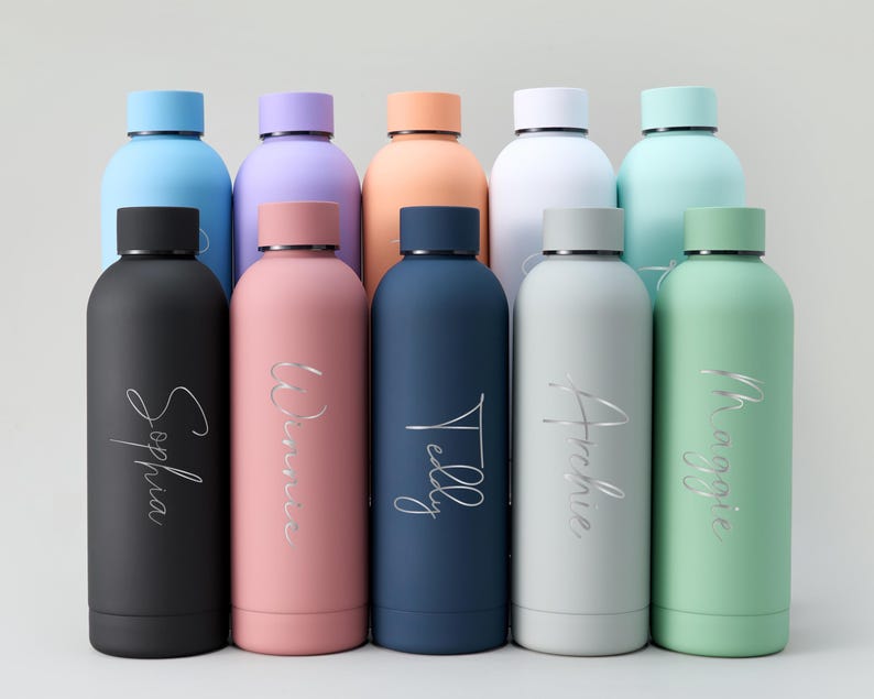 Custom Insulated Sport Water Bottle, Personalized Tumbler for Birthday ...