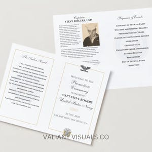 Custom U.S. Navy Promotion Ceremony Bifold Program Personalized Navy ...