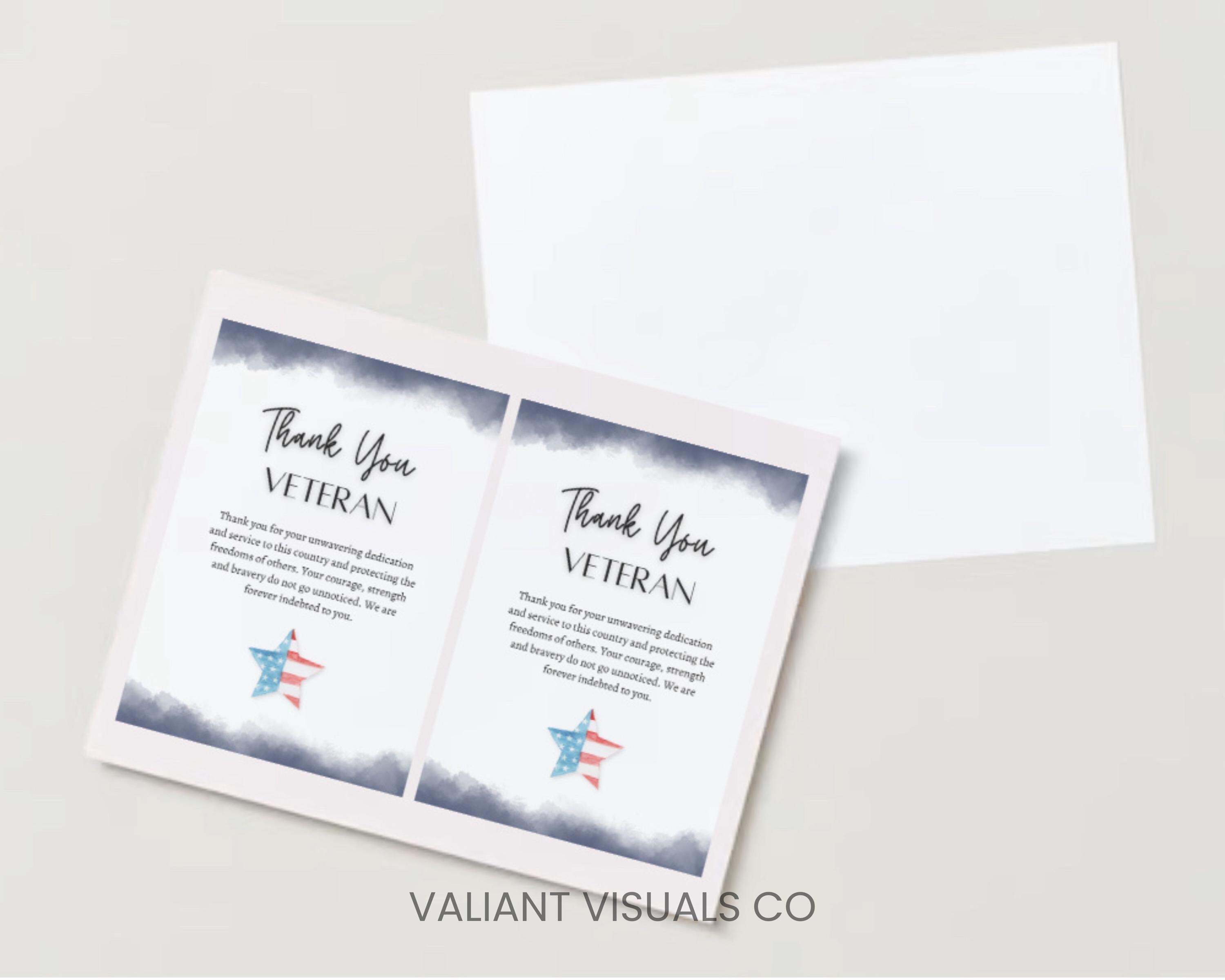 Printable Thank You Veteran Card | 5x7 Instant Download | Military ...