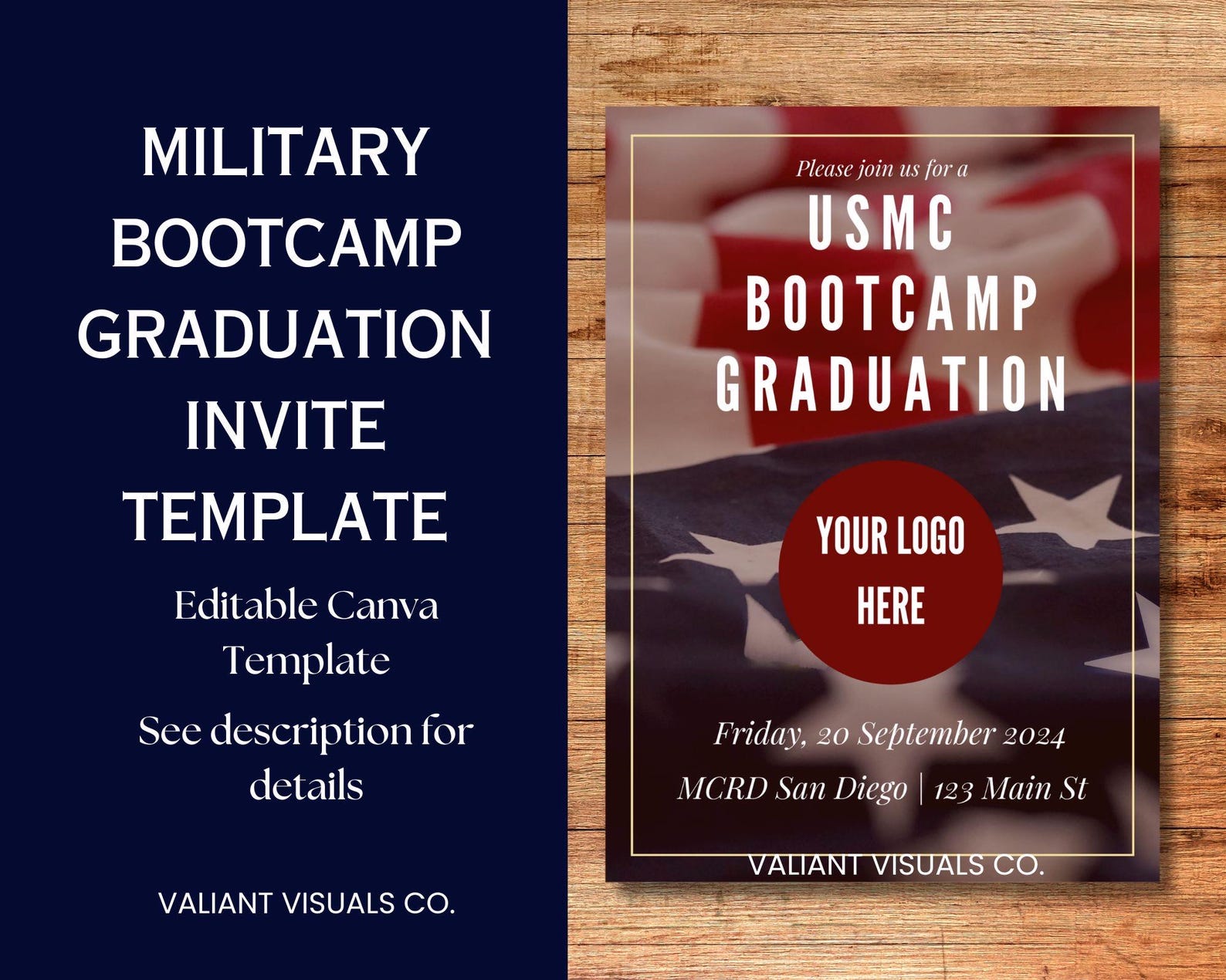 Editable Military Bootcamp Graduation Invitation Template | Modern ...