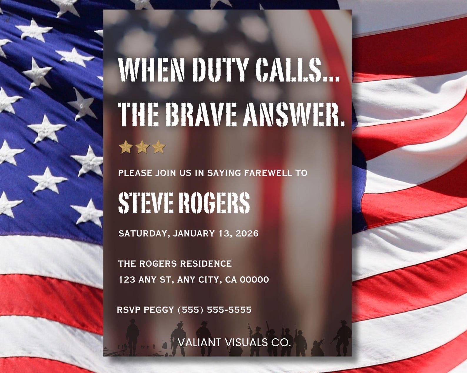 Editable Military Sendoff Farewell Party Invitation | Deployment ...