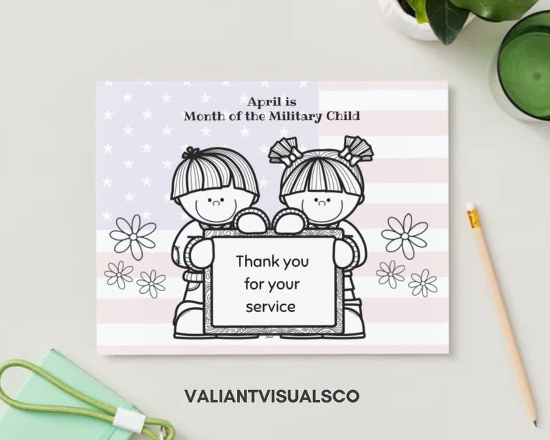Month of the Military Child Coloring Sheet | Printable 8.5x11” PDF ...