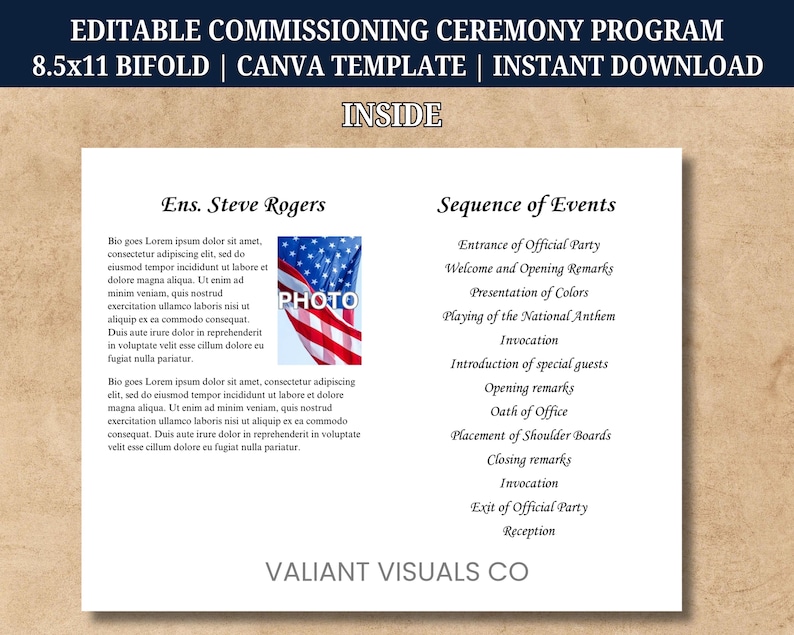 Editable U.S. Navy Commissioning Ceremony Invitation Canva Template ...