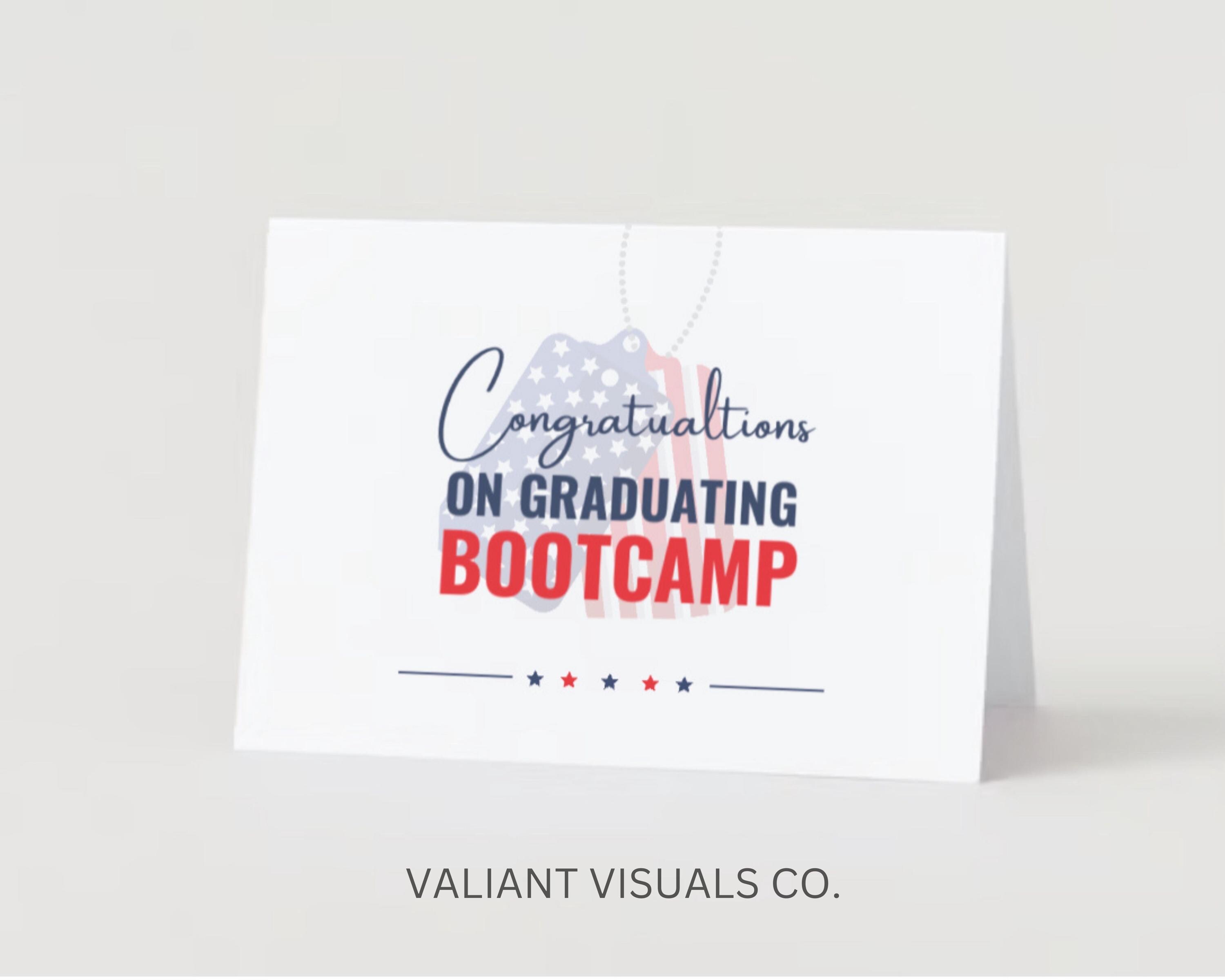 Patriotic Bootcamp Graduation Card | Printable 5x7 Folded ...