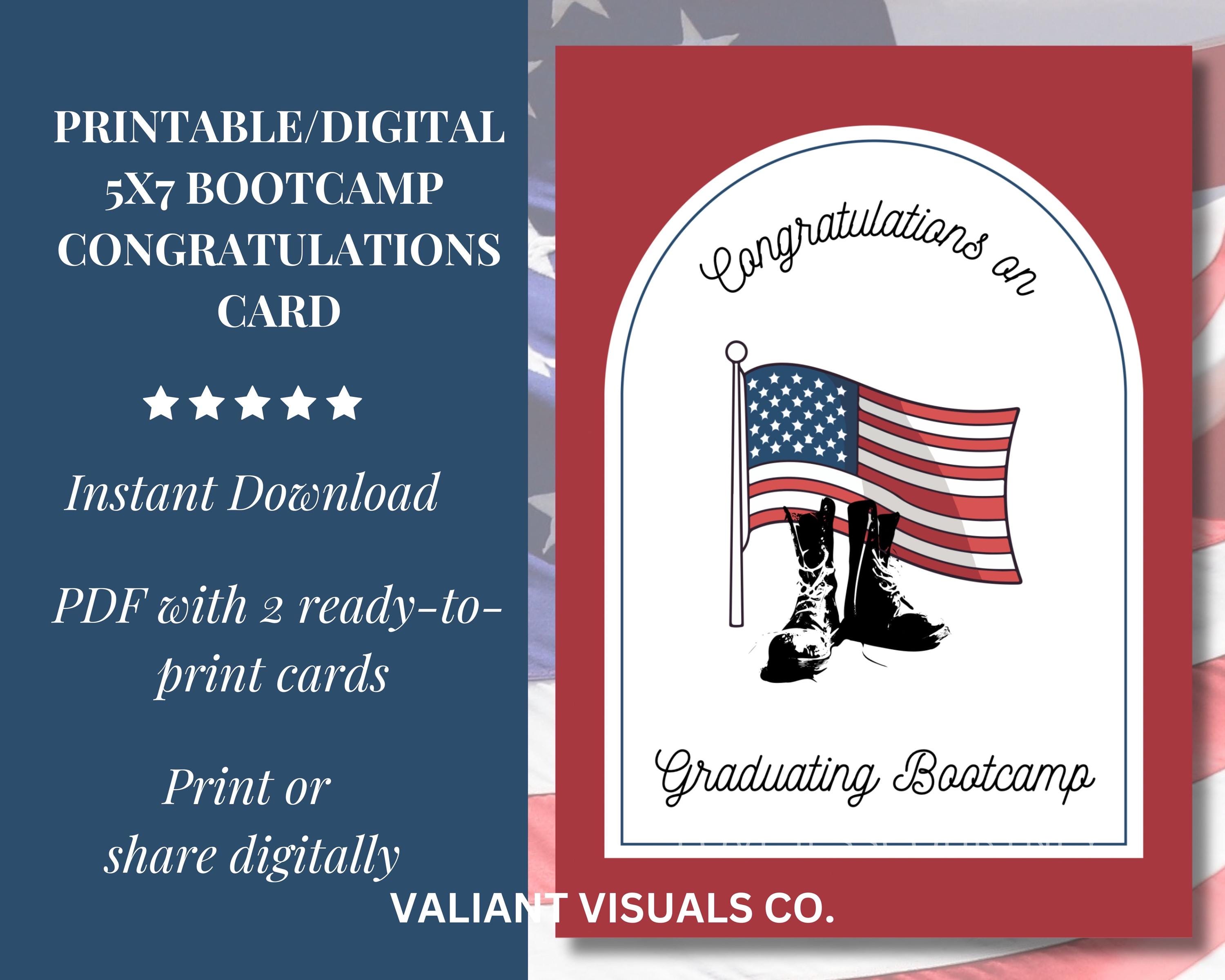 Printable 5x7 Military Bootcamp Graduation Congratulations Card ...