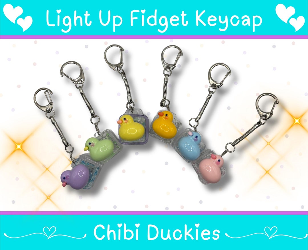 Light up Fidget Keycap Chibi Duckies Cute Chibi Ducky Keychain - Etsy