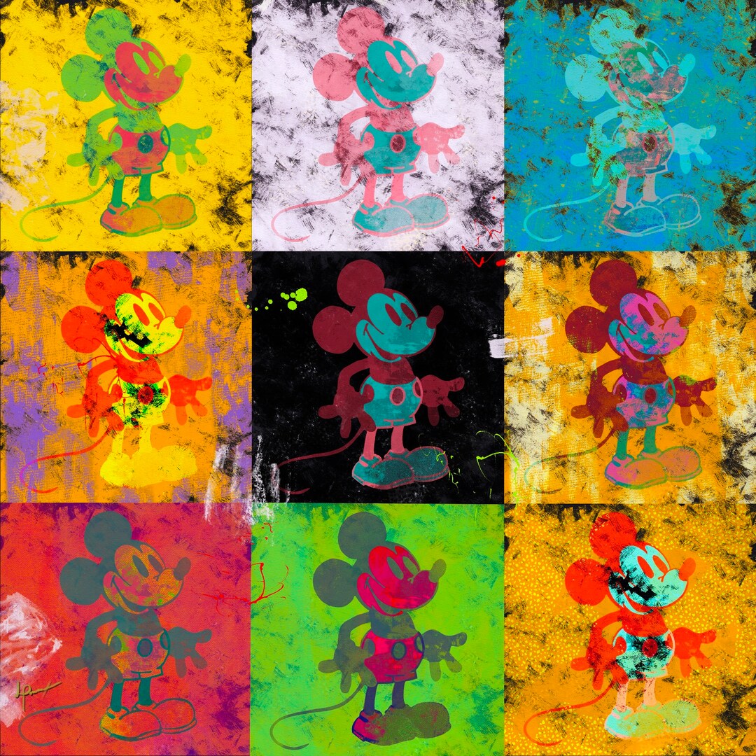 1920's Mickey Mouse/warhol Style/pop Culture/ a Museum Quality Giclee ...