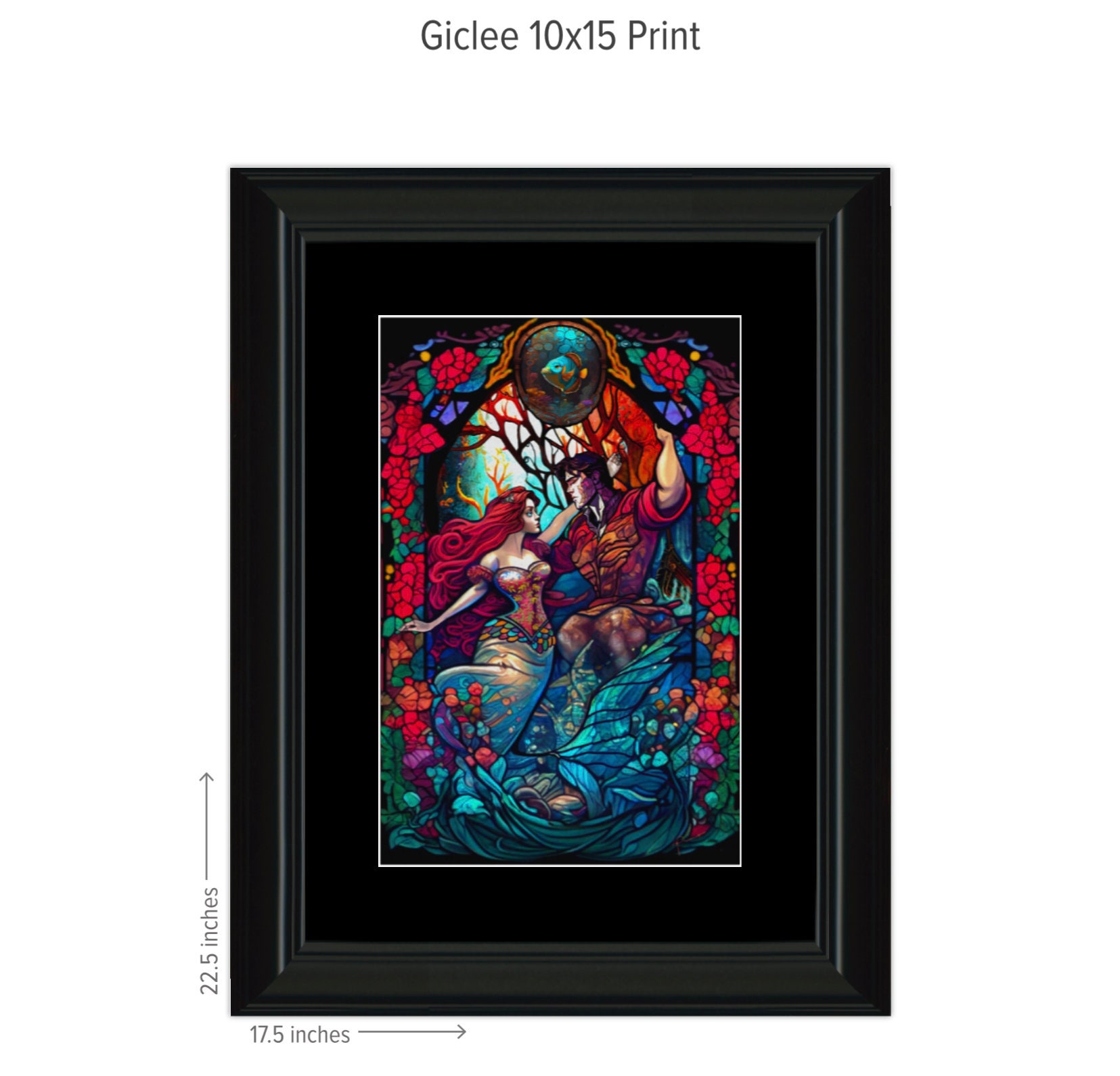 Ariel Saves Prince Eric/ a Museum Quality Giclee Print/stained Glass ...