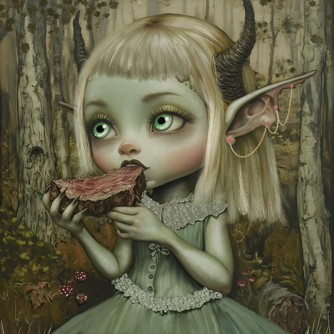 LIMITED EDITION Art Print -goblin Dinner- Giclee Print - Etsy