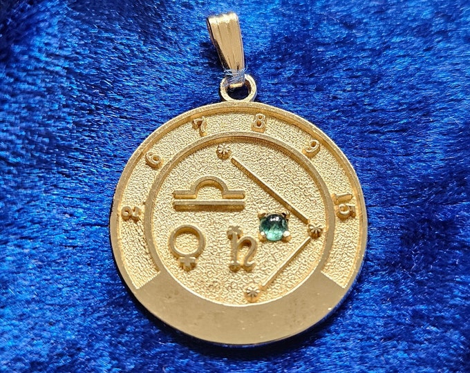 Rare Vintage 9ct Gold Libra Zodiac Medallion Pendant Roberts & Belk ...