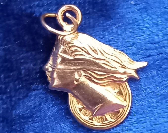 Rare Vintage 9ct Gold Goddess Fortuna Talisman Pendant Charm Amulet ...