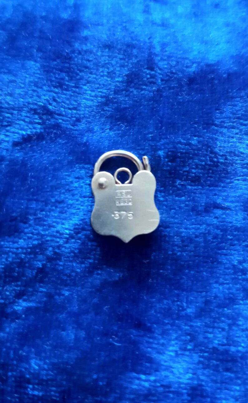 Rare Tiny Vintage 9ct Gold Padlock Charm Pendant Shield Key to My Heart ...