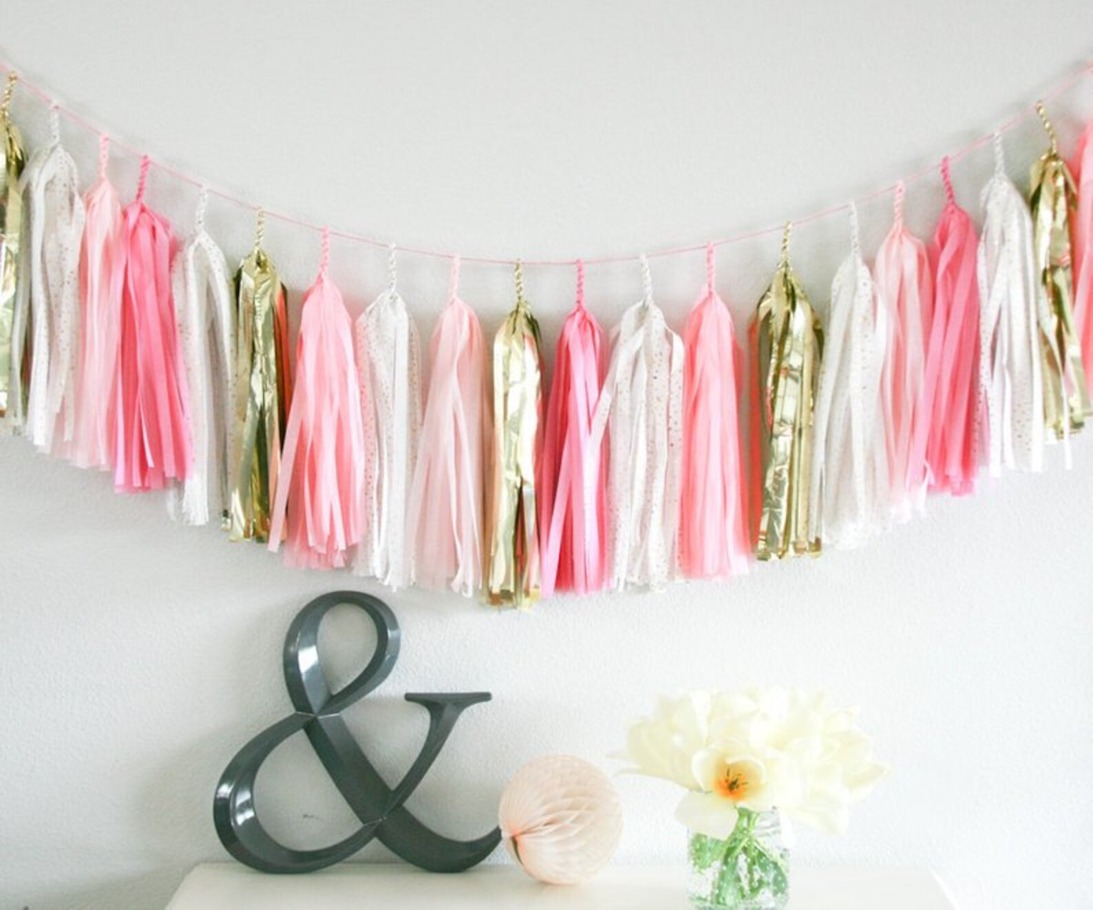 PINK PRINCESS Tissue Tassel Garland // Wedding Decor // Bridal - Etsy