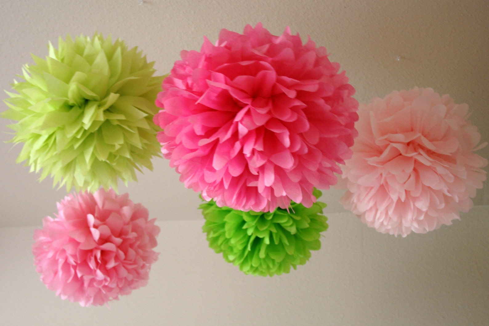 Girl Fun .. 5 Tissue Paper Poms for Birthday Party Decor / - Etsy