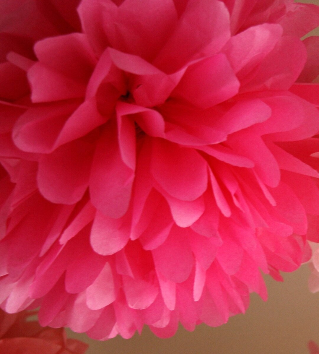 Hot Pink Tissue Paper Pom .. Wedding Decoration / Bridal Shower ...