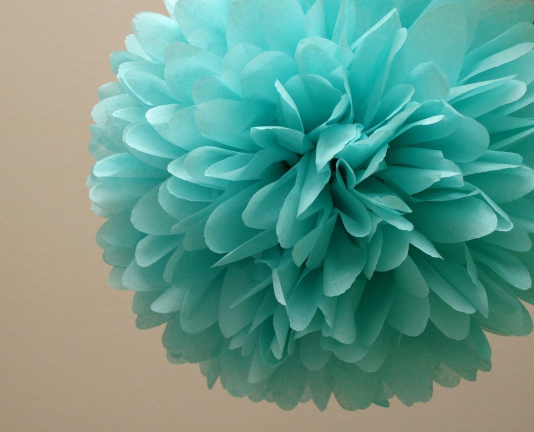 Aqua Tissue Paper Pom - Etsy