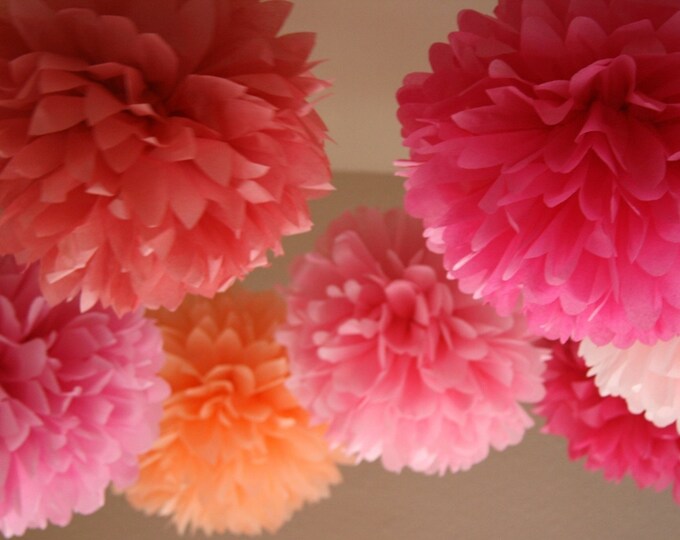 PINK LOVE Tissue Paper Poms - Etsy