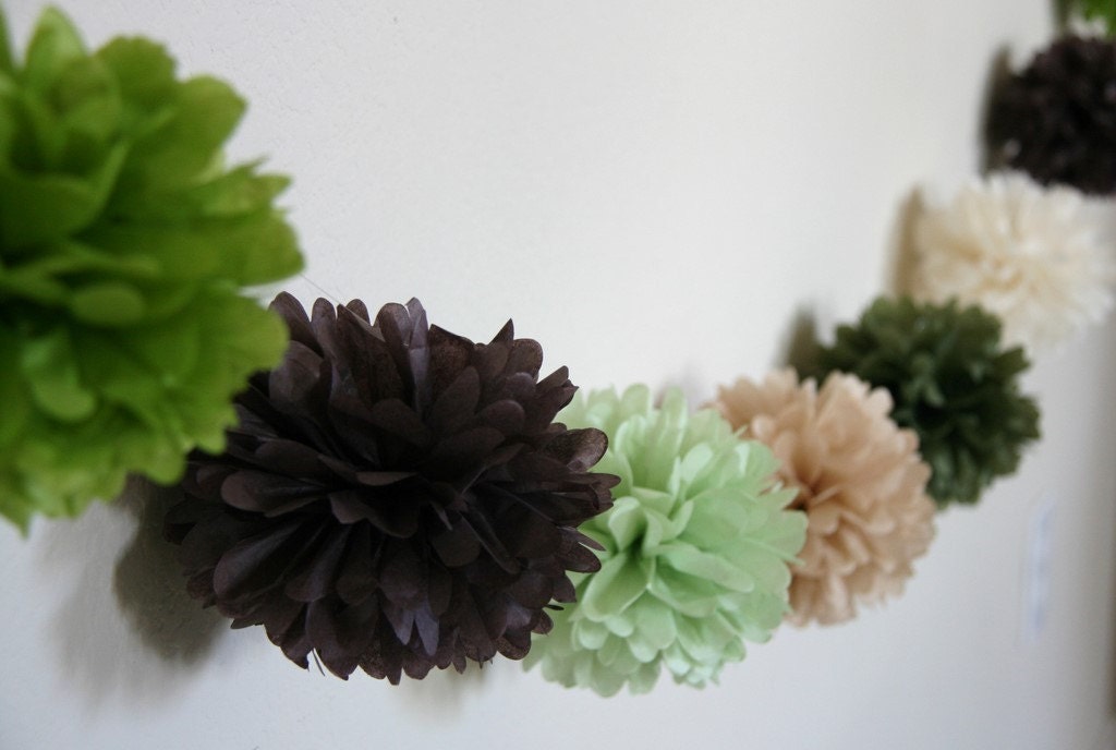 Earthy Party Pom Garland Kit... featured in Brides magazine | Etsy