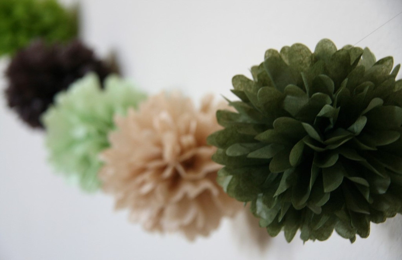 Earthy Party Pom Garland Kit... Featured in Brides Magazine - Etsy