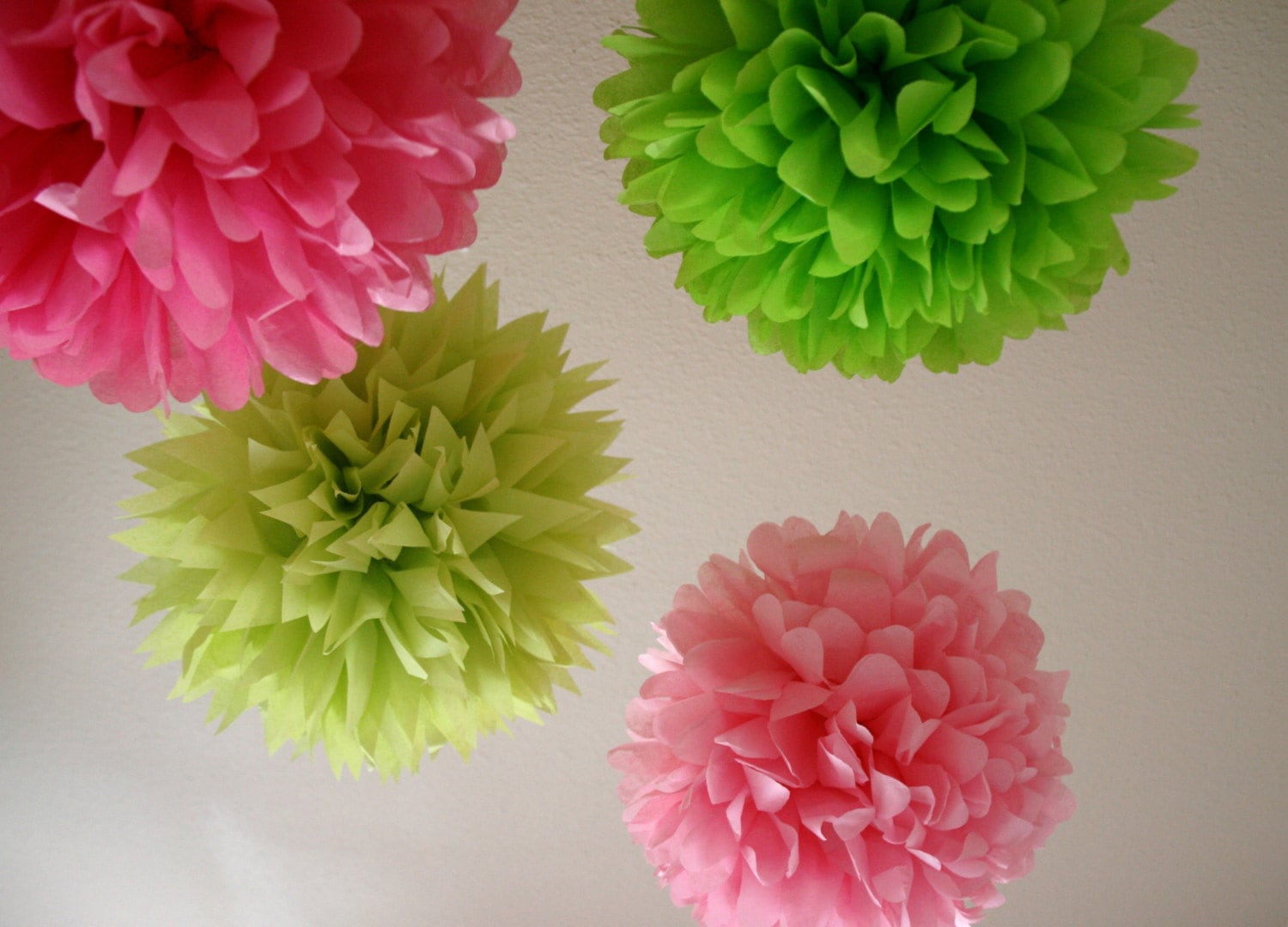 Girl Fun .. 5 Tissue Paper Poms for Birthday Party Decor / - Etsy