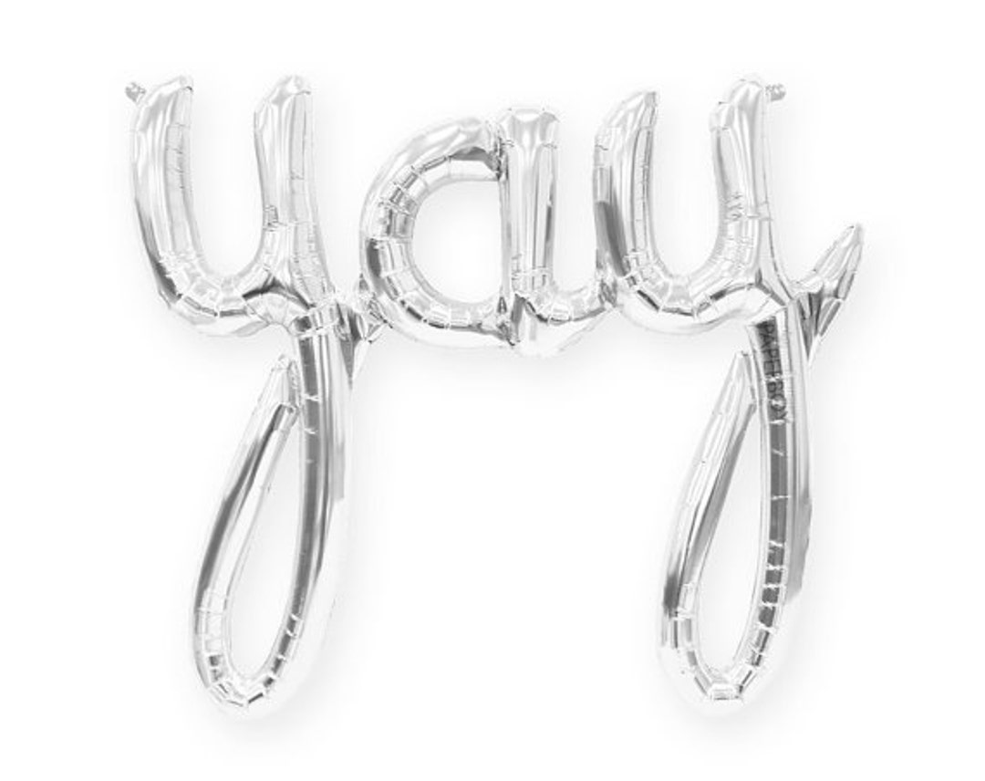 YAY Script Balloons-silver-bridal Shower Balloon Banner, YAY Banner ...