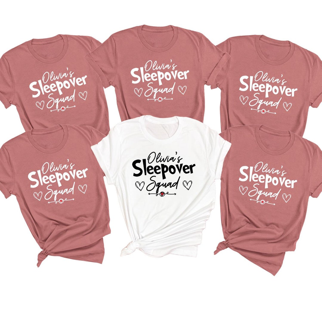 Personalized Sleepover Squad Shirts, Birthday Matching Party T-shirt ...