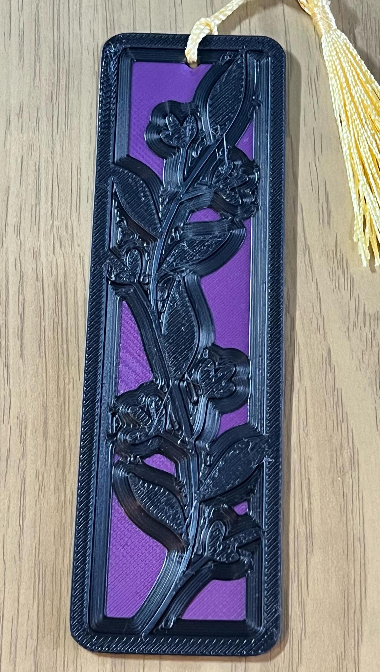 Black on Purple 3D Printed Bookmarks Set of Five - Etsy