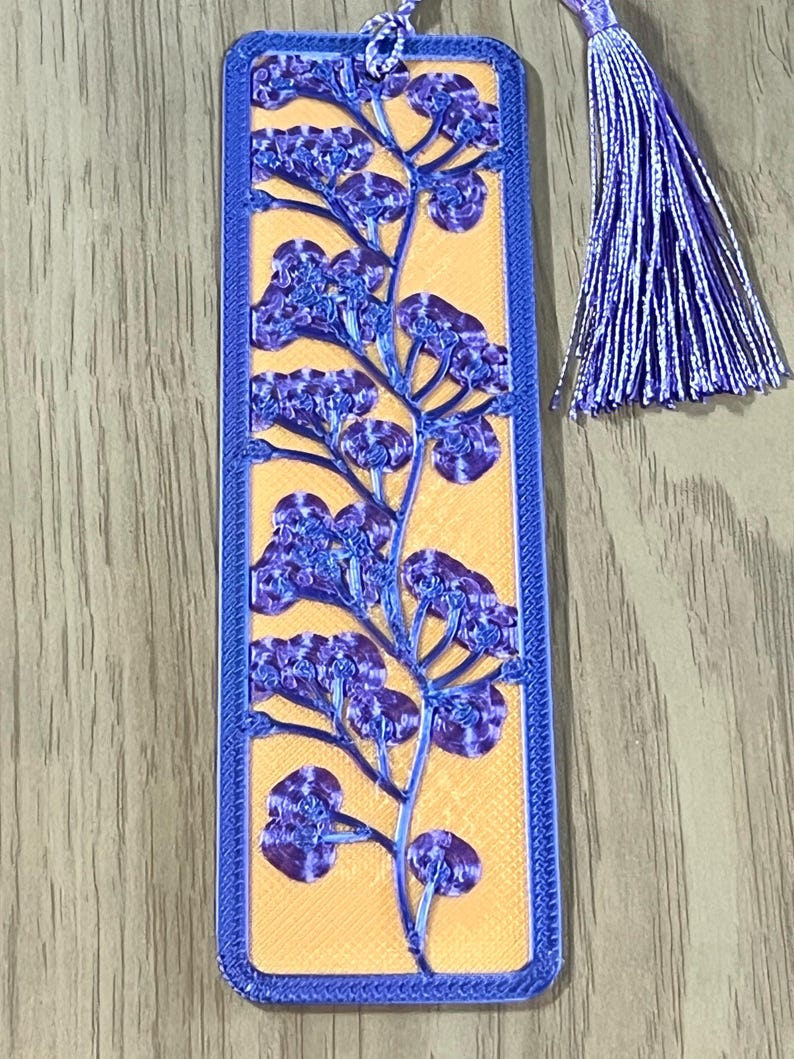 Purple on Gold 3D Printed Bookmarks - Set of Five - Etsy