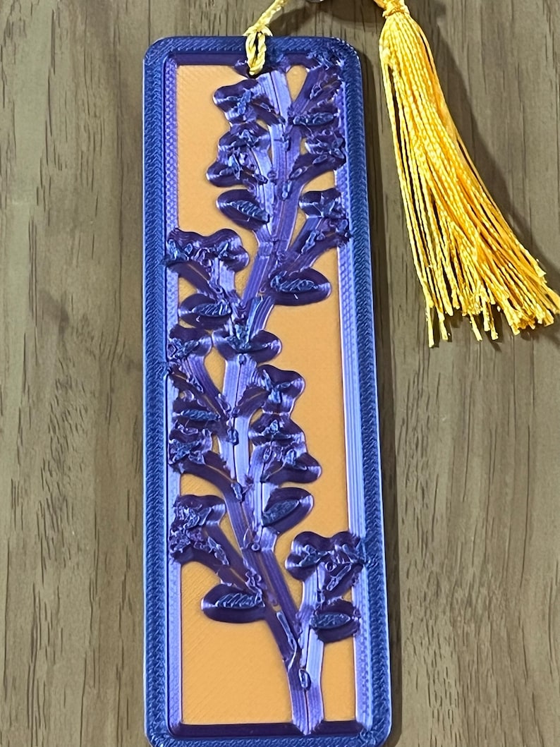 Purple on Gold 3D Printed Bookmarks - Set of Five - Etsy