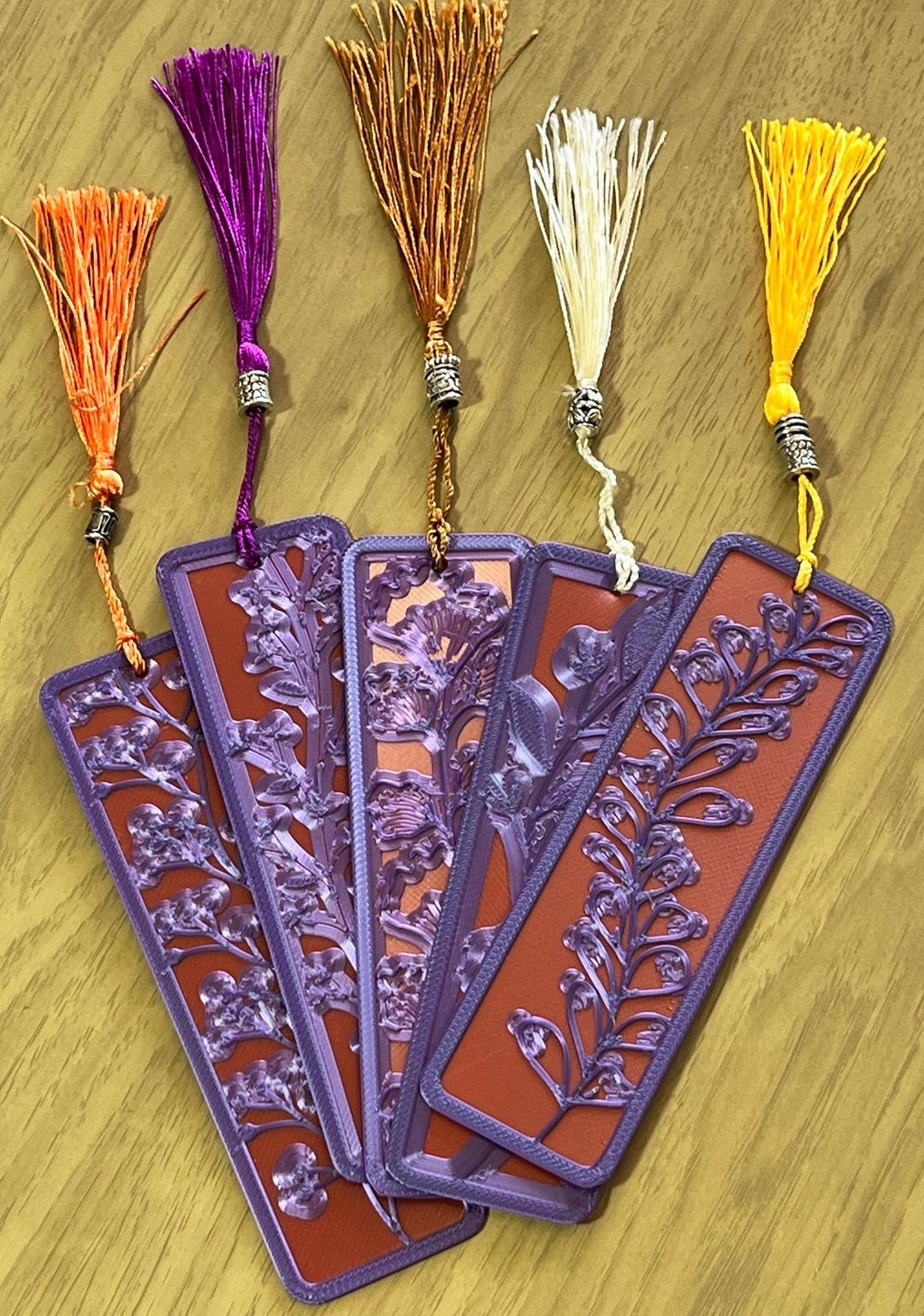 Purple on Copper 3D Printed Bookmarks Set of Five - Etsy
