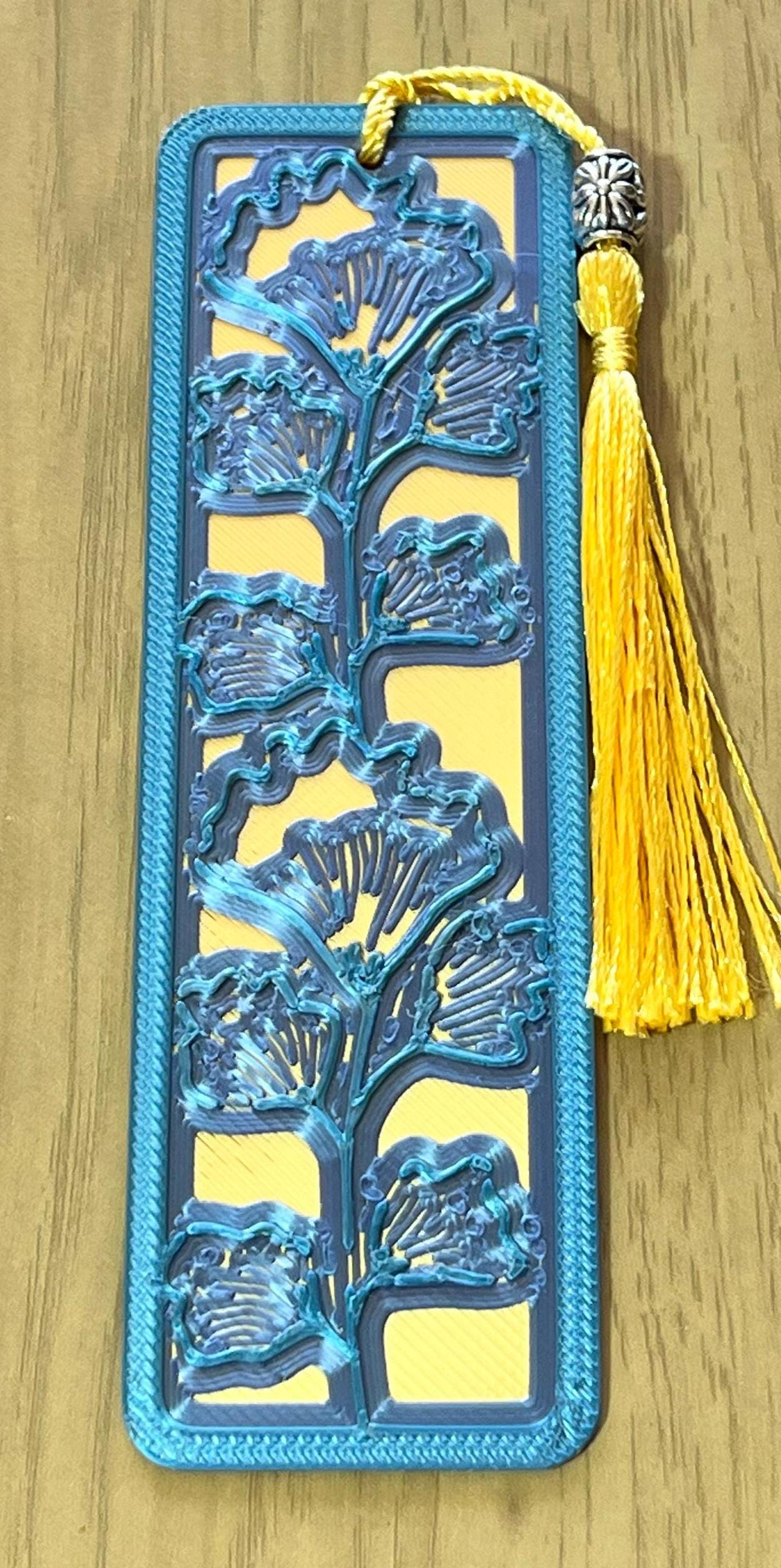 Blue on Gold 3D Printed Bookmarks Set of Five - Etsy