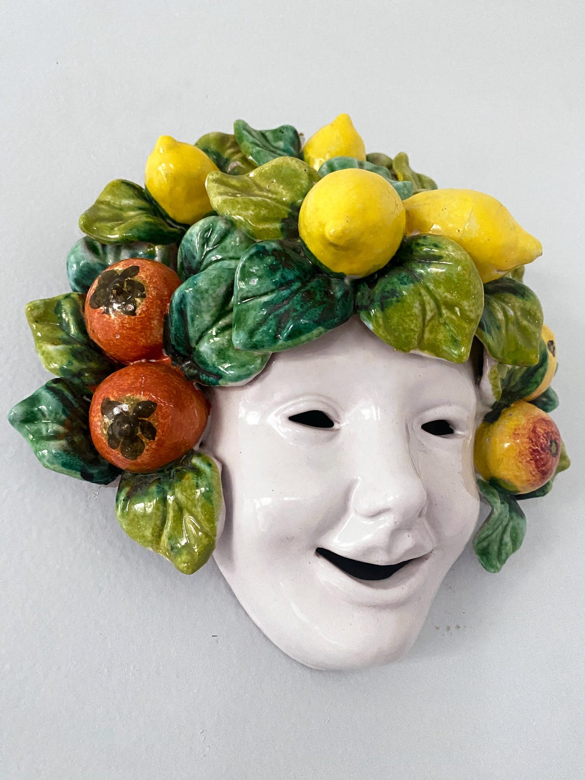 Decorative Bacchus Face Wall Hanging Italian Made Pottery 9 X 11 - Etsy