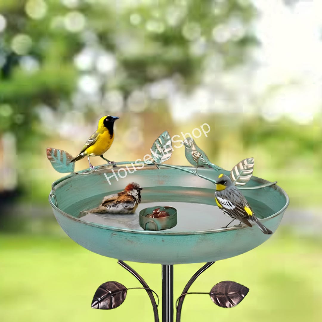 Metal Bird Bath With Stake Hanging Bird Bath Modern Bird Bath Standing ...
