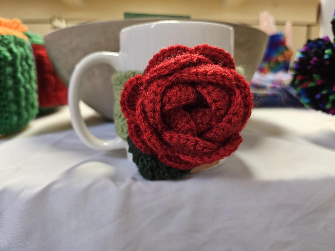 Red Rose Mug Cozy - Etsy