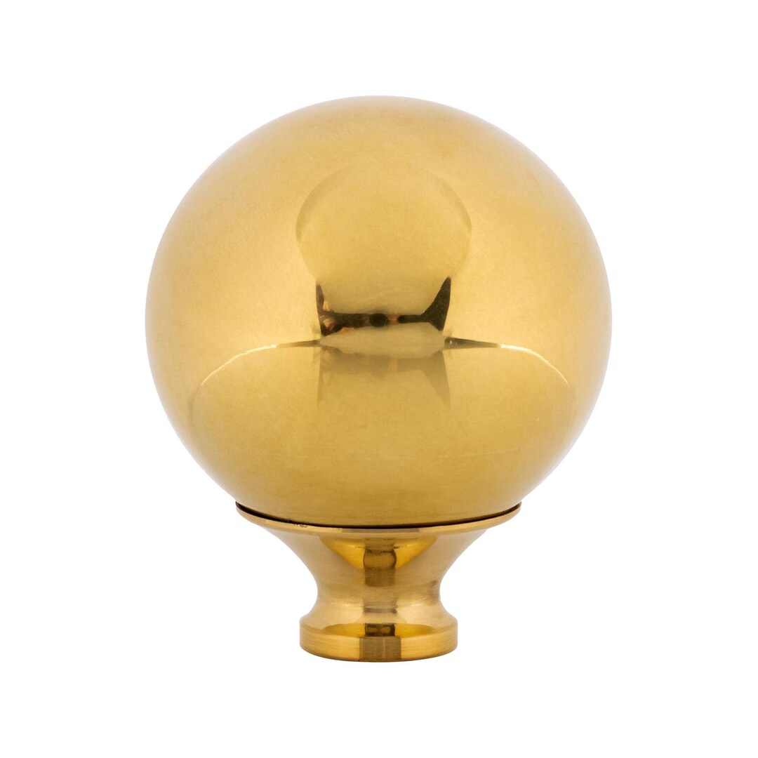 Polished Brass Ball Bed Post Finials - Diameter: 2" - Antique Bed ...