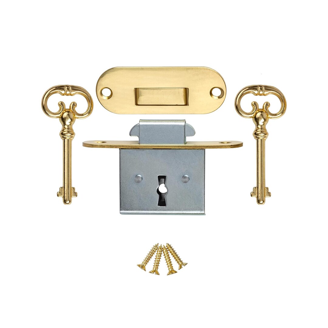Rounded Full Mortise Lock W/two Skeleton Keys for Roll Top Desk Antique ...