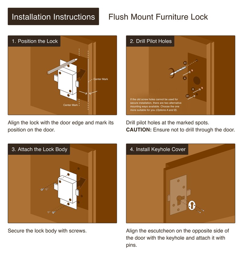 Antique Copper Narrow Flush Mount Grandfather Clock or Cabinet Door ...