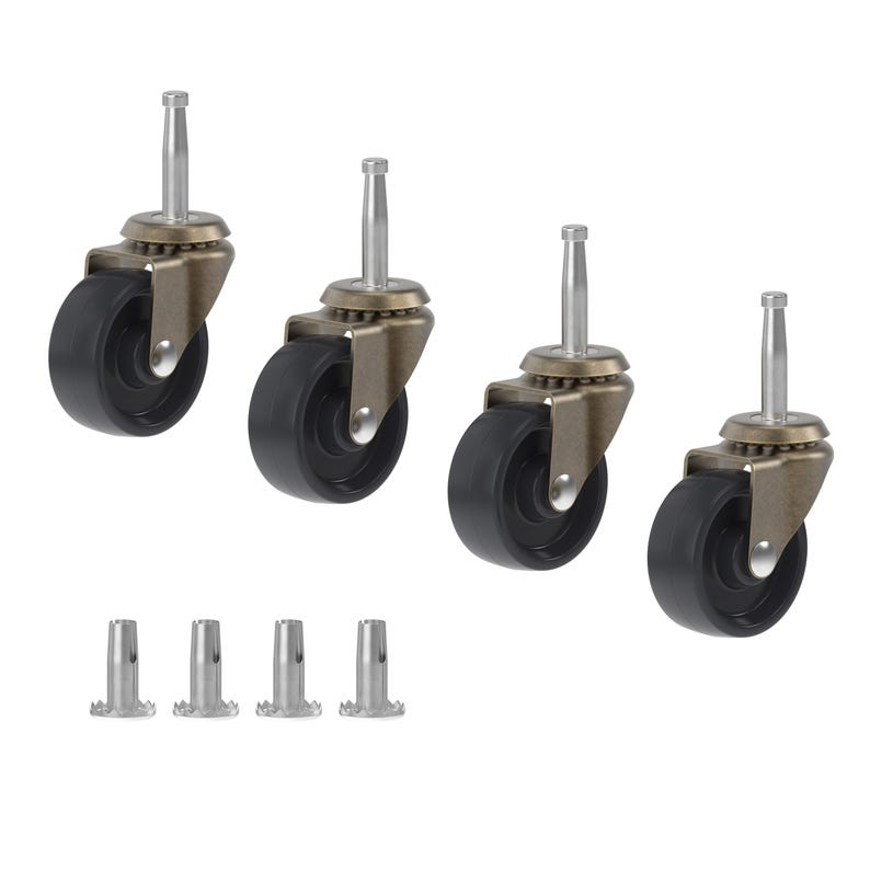 Antique Brass Caster With Plastic Wheels - 2" Wheel Diameter - Pack of ...