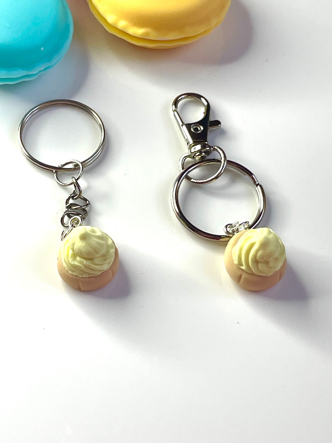Lemon Iced Gem Sweet Keyring Keyfob Keychain Handmade Fimo Free Organza ...